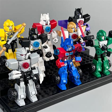 8pcs Transformers Minifigures Toy Set Optimus Prime Bumblebee Mini Action Figures Compatible