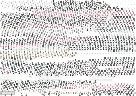 Stream Line Binary Code Black And White Background With Two Binary Digits 0 And 1 Isolated On A