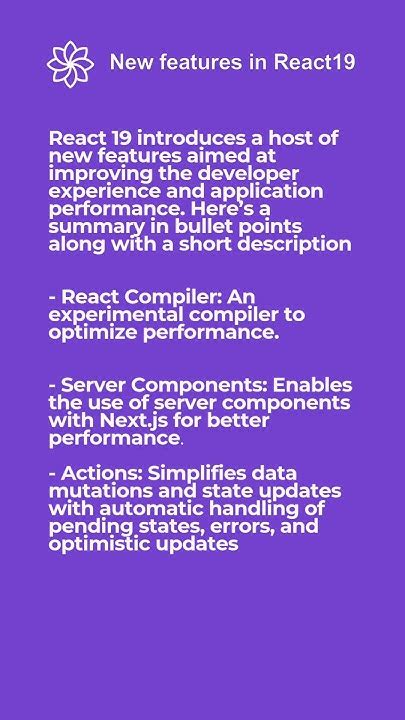 New Features In React 19 Reactjs Webdevelopment Programming Youtube