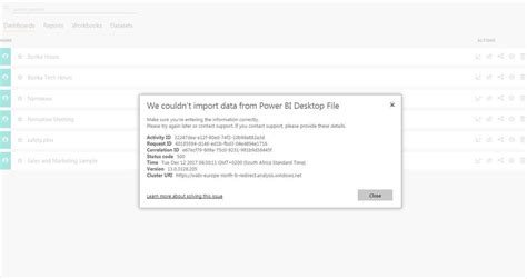 error we couldnt import data from power bi deskt microsoft power
