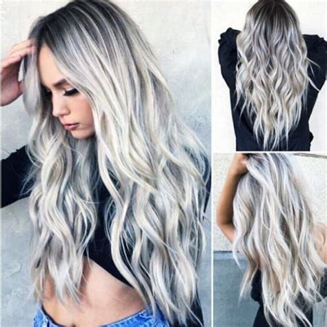 Ombre Silver Long Wavy Artofit
