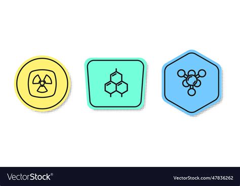 Set Line Radioactive Chemical Formula And Vector Image