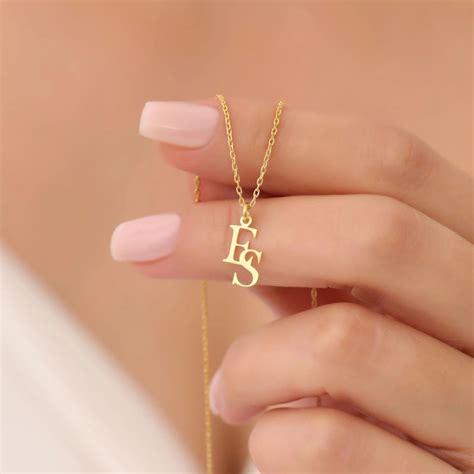 Customized Interlocking Letters Necklace Two Initials Necklace Maniara Jewels