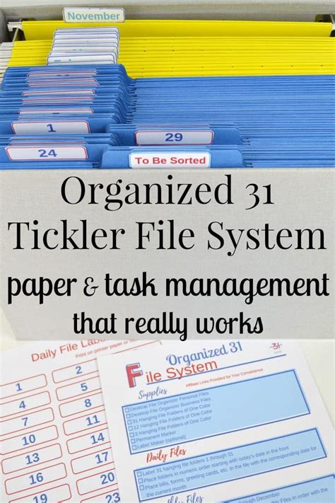 Organized 31 Tickler File System Organized 31