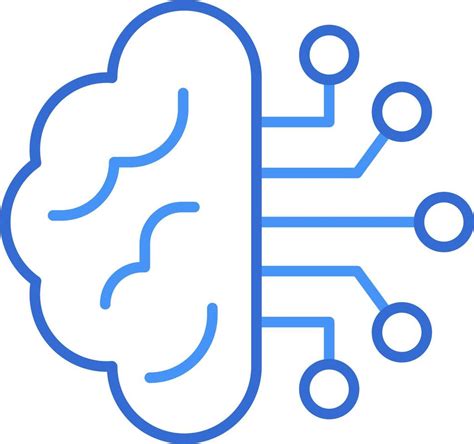 Brain Chip Technology Icon With Blue Duotone Style Computing Diagram Download File Folder
