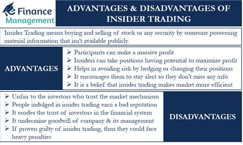 What Are The Advantages And Disadvantages Of Insider Trading Efm