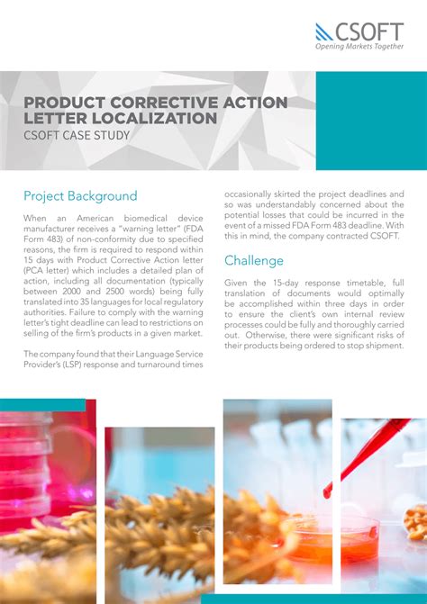 Product Corrective Action Letter CSOFT International