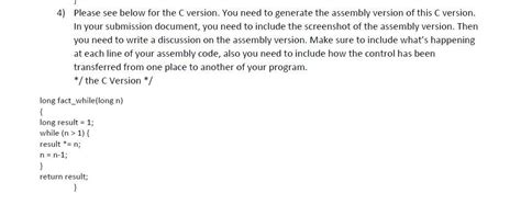 Solved 4 Please See Below For The C Version You Need To