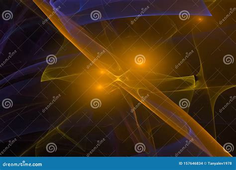 Future Fractal Dark Curve Bright Chaos Overlay Luminous Illustration Rotation Creative Stock
