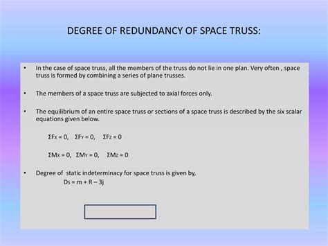 Degree Of Redundancy Of Space Truss Pptx
