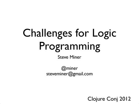 Challenges For Logic Programming Speaker Deck