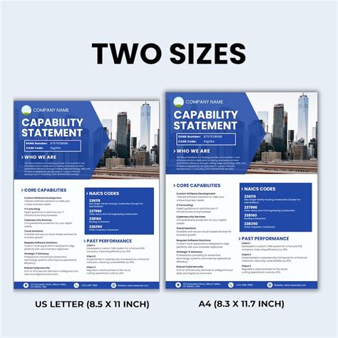 Capability Statement Editable Business Capability Statement Facility