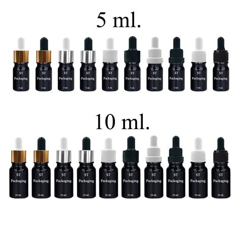 แพ็ค100ขวด พร้อมส่งขวดแก้วสีดำ 5ml 10ml 20ml 30ml 50ml 100ml คอมล คอ18 ขวดแก้วดรอปเปอร์ ขวดแก้ว