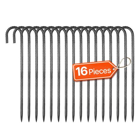 Vevor Steel Rebar Ground Stakes 16 Heavy Duty J Hook
