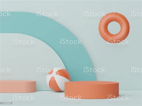 3d 연단은 여름 개념으로 제품 프레젠테이션을 의미합니다 화장품 광고를위한 받침대 플랫폼 0명에 대한 스톡 사진 및 기타 이미지
