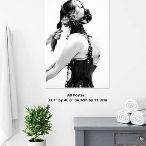 Leather Bondage 3 B N W Gloss Print Fetish Photography Bdsm Wall Art