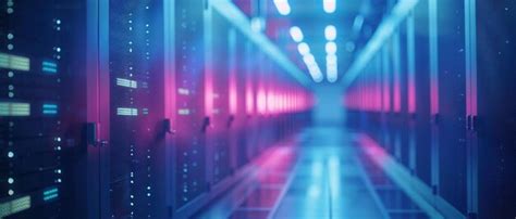 Server In Hightech Data Center With Space For Text In An Advanced