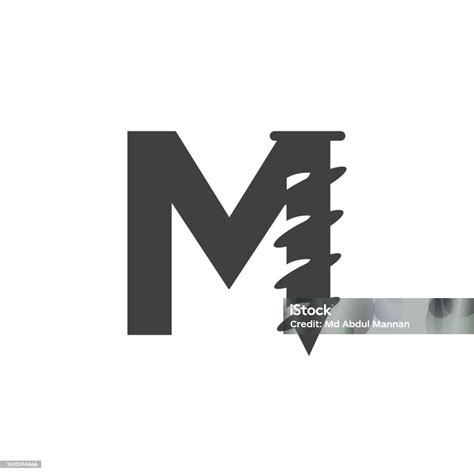 편지 M 나사 로고 템플릿 건설 아이언 몬저 기호 디자인을위한 나사에 대한 스톡 벡터 아트 및 기타 이미지 나사 알파벳 M 로고 Istock