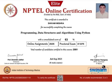 shivam mishra on linkedin linkedin python datastructures developer nptel