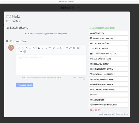 close button or escape key for task detail view feature discussion vikunja community