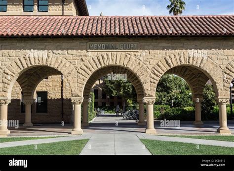 The Historic Arches In The Campus Of Stanford University In Bay Area
