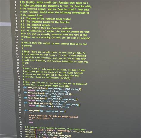 Solved 1 01 4ts Write A Unit Test Function That Takes
