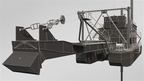 Dredger 3d Model 92 Max 3ds Obj Unknown Free3d