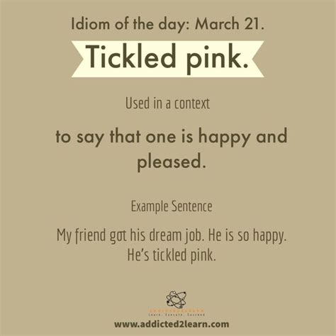 Tickled Pink Idioms And Phrases Learn English Words English