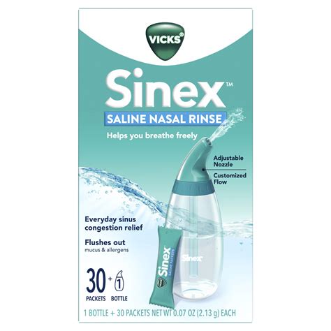 Vicks Sinex Saline Nasal Rinse Starter Kit Drug Free