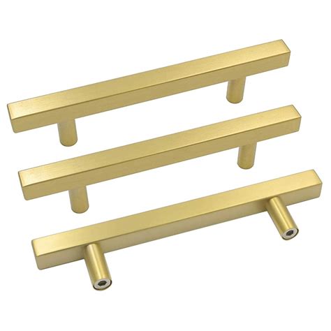 Goldenwarm 10 Pack Brushed Brass Cabinet Pulls Gold Cabinet Hardware Handle Pull Ls1212gd128
