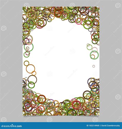 Color Abstract Random Circle Design Page Template Stock Vector