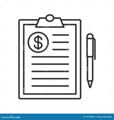 Business Contract Linear Icon Stock Vector Illustration Of Finance Mortgage 197458351