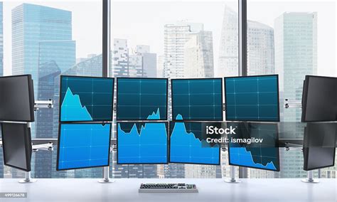 3 D 렌더링 사무실 이중 모니터 2015년에 대한 스톡 사진 및 기타 이미지 2015년 개발 건축물 Istock