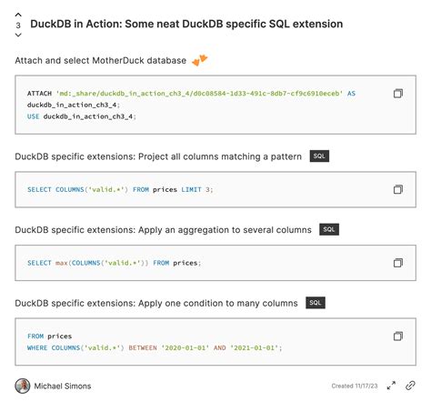Announcing Duckdb Code Snippet Sets With Motherduck Sharing