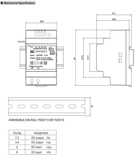 Meanwell Ddr 60g 15 Price And Specs 15v 4a 60w 3su Ycict