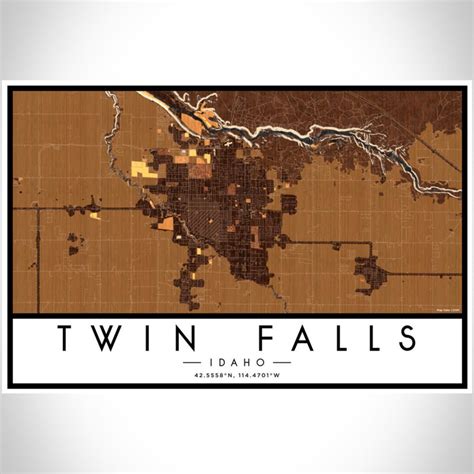 Twin Falls Idaho Map Print In Ember — Jace Maps