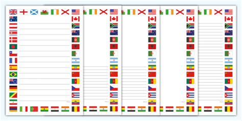 Flags Of The World A4 Page Borders Sb5827 Sparklebox