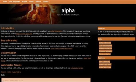 Simple Black Orange Css Website Template