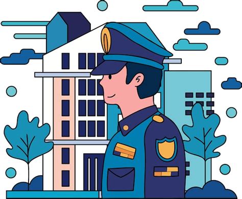 Иллюстрация полиции и полицейского участка в стиле каракулей | Премиум ...