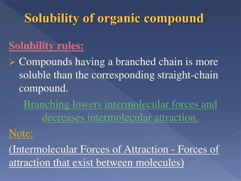 Ppt Solubility Of Organic Compound Organic Chemistry Ii Lab