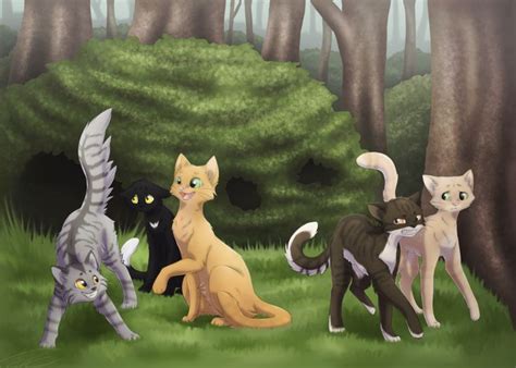 Graypaw Sandpaw Ravenpaw Dustpaw And Firepaw Apprentices Now They Are Graystripe