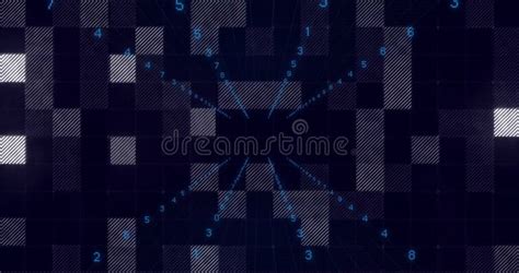 Animation Of Digital Grid With Numbers And Lines Creating Futuristic