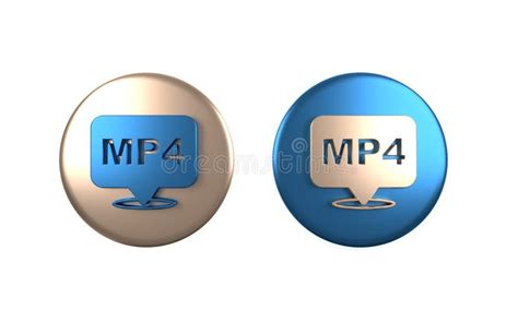 Colorful MP4 File Document Download Mp4 Button Icon Isolated On White Background MP4 File