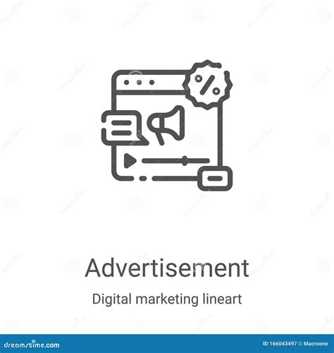 Advertisement Icon Vector From Digital Marketing Lineart Collection Thin Line Advertisement