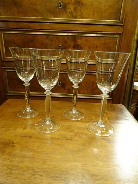 Proantic 4 Crystal Water Glasses 20th