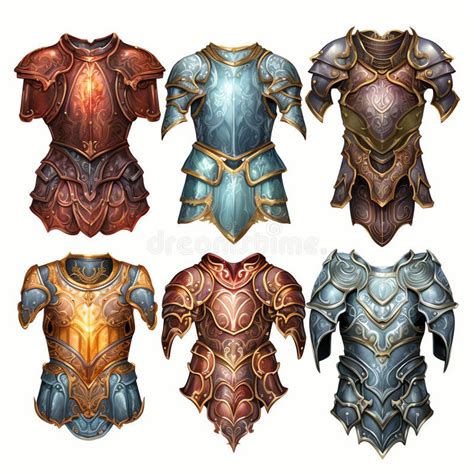 Plate Armor Medieval Watercolor Fantasy Stock Illustration