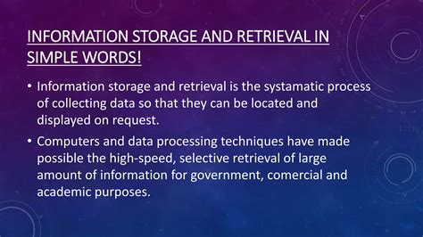 Information Storage And Retrieval Pptx