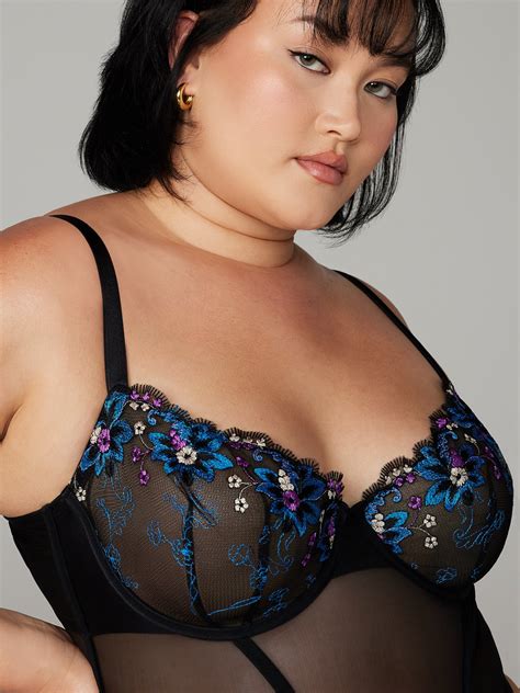 Wallflower Underwire Teddy In Black Blue Multi SAVAGE X FENTY