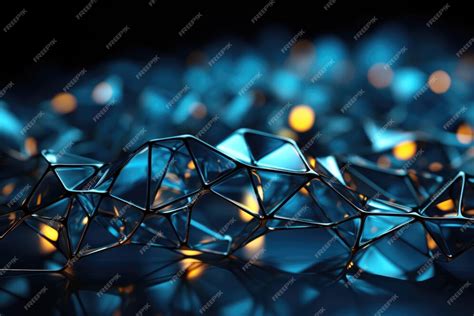 Premium Photo Connection Of Blue Geometric Shapes Of The Abstract Plexus Image Background