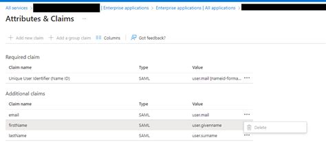 Required Azure Permissions To Edit Attributes And Claims Stack Overflow